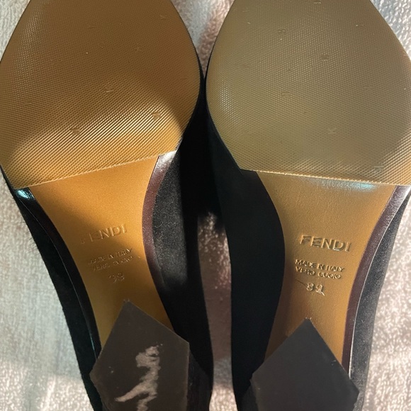 Fendi | Shoes | Fendi Suede Pumps With Mink Accents | Poshmark